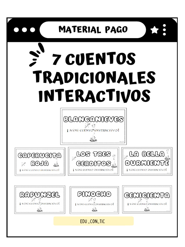 Volumen 1 7 Cuentos Tradicionales Interactivos | PDF | Blanco como la nieve | Caperucita Roja