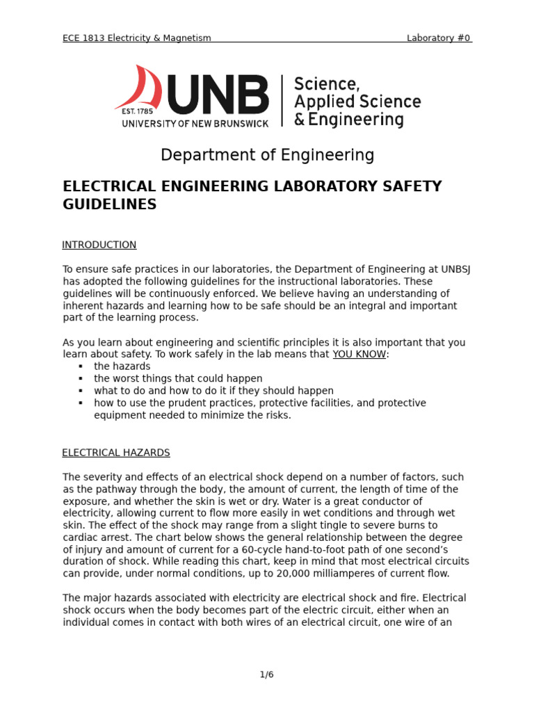 Electrical Safety Guidelines for Labs | PDF | Fuse (Electrical ...