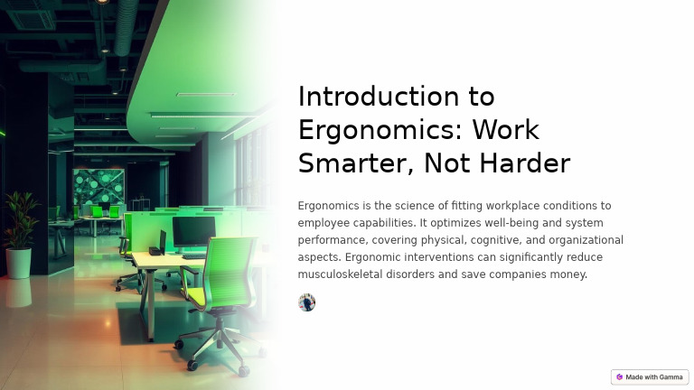 Introduction To Ergonomics Work Smarter Not Harder | PDF
