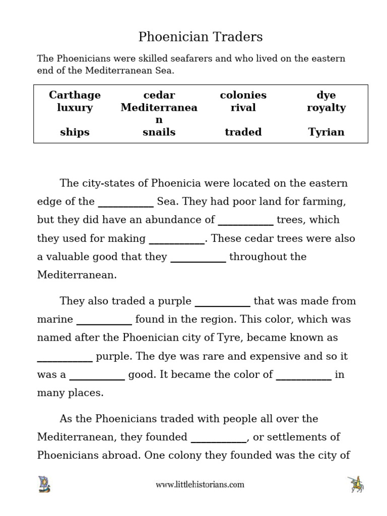 Phoenician Traders and Their Legacy | PDF