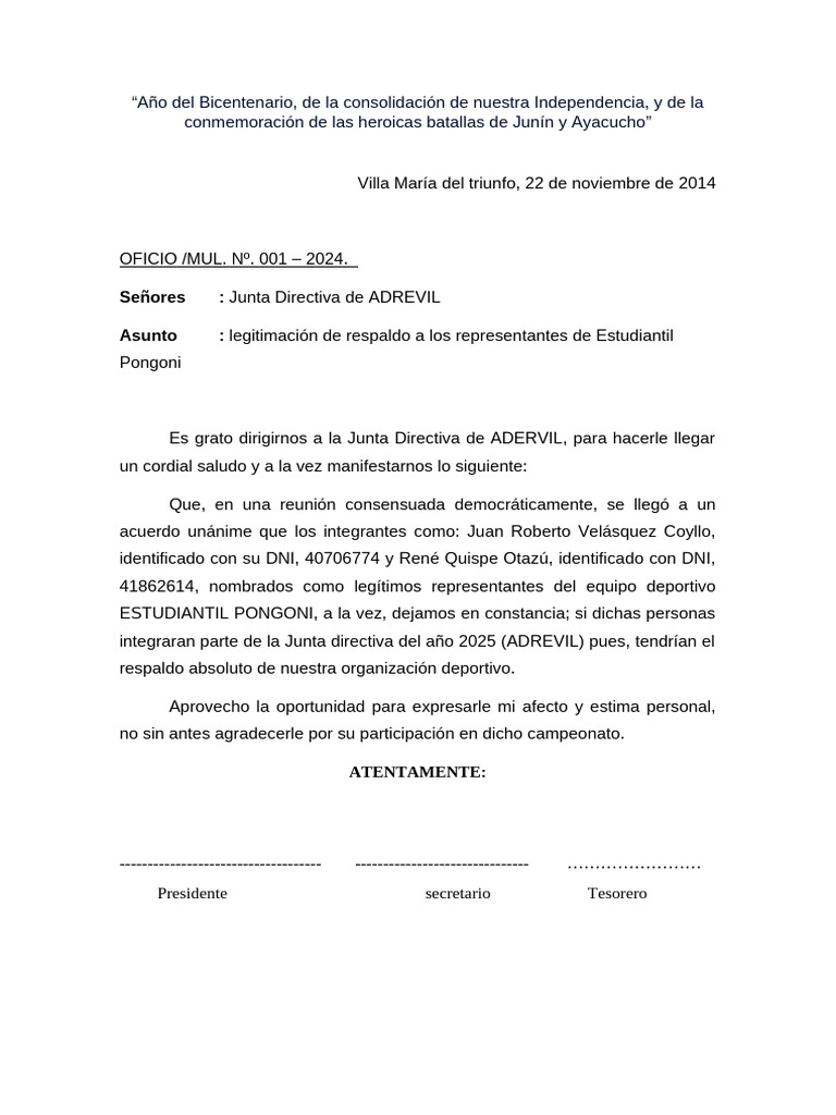 Oficio 2 | PDF