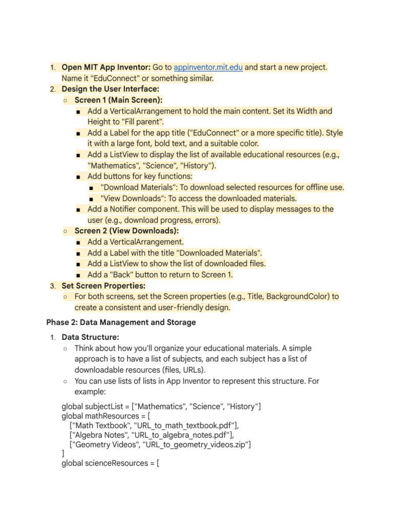 Building EduConnect With MIT App Inventor | PDF | Computer File | File ...