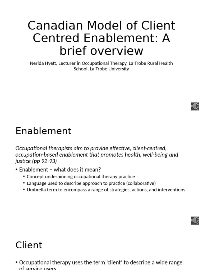 Canadian Model of Client Centred Enablement | PDF