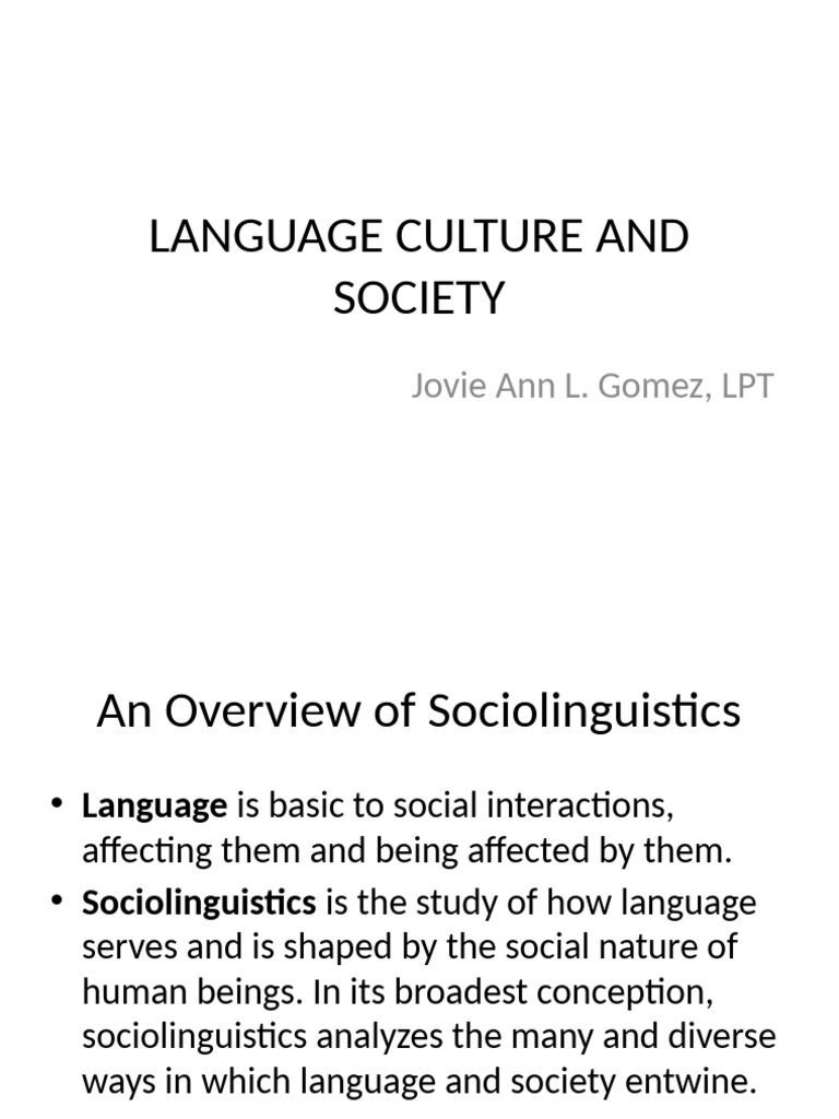 Language And Society Presentation Pdf Dialect English Language