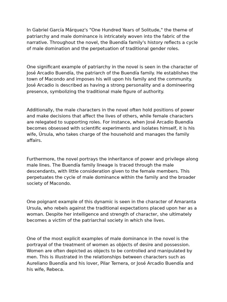 Theme of Patriarchy and Male Dominance in OHYsolitude | PDF