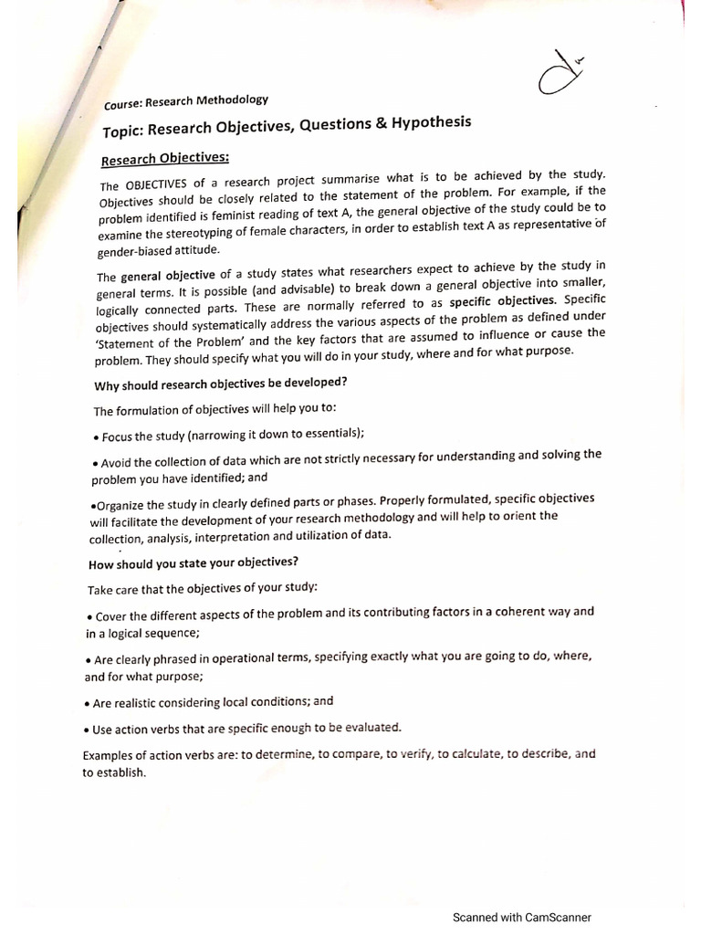 Research Objectives | PDF