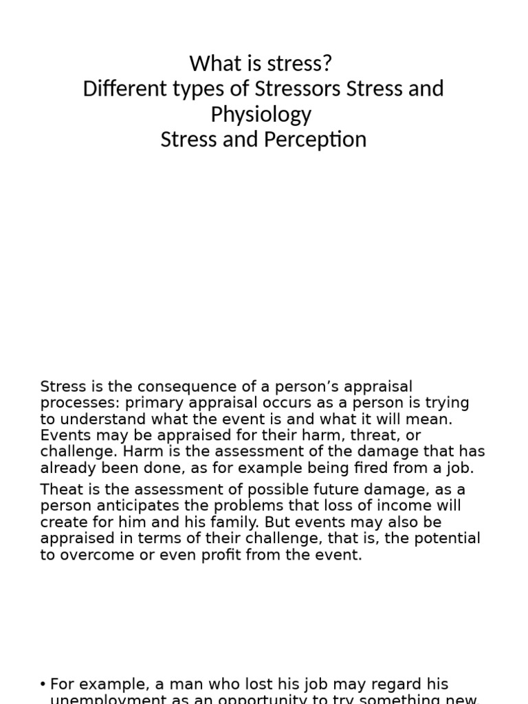 BSC Types of Stress - 1 | PDF | Stress (Biology) | Emotions