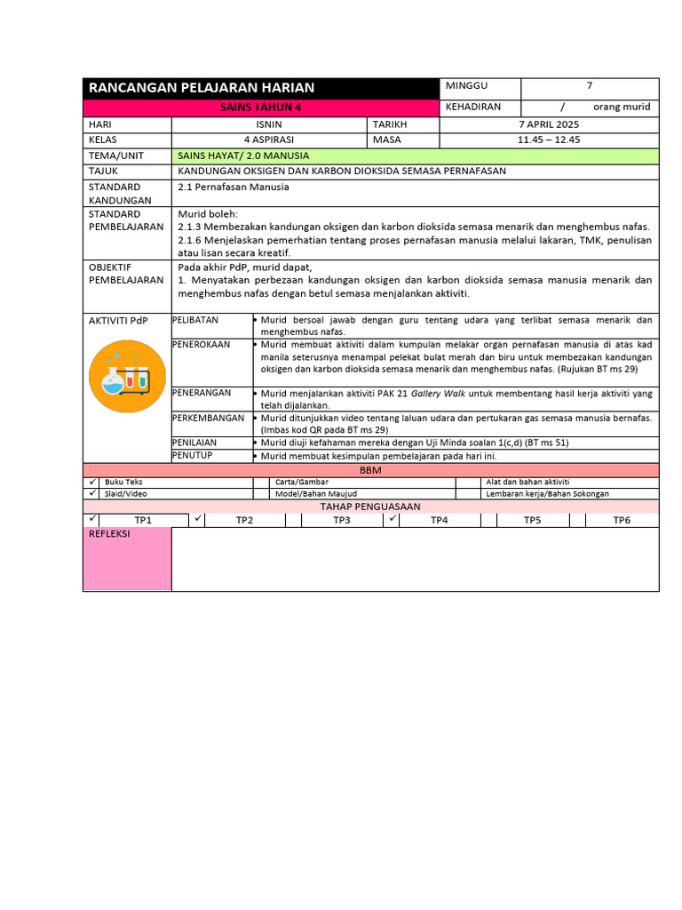 RPH SN Tahun 4a | PDF