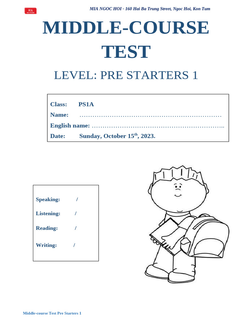 PRE-S1 - MIDDLE COURSE TEST (15october23) | PDF | Linguistics | Human ...
