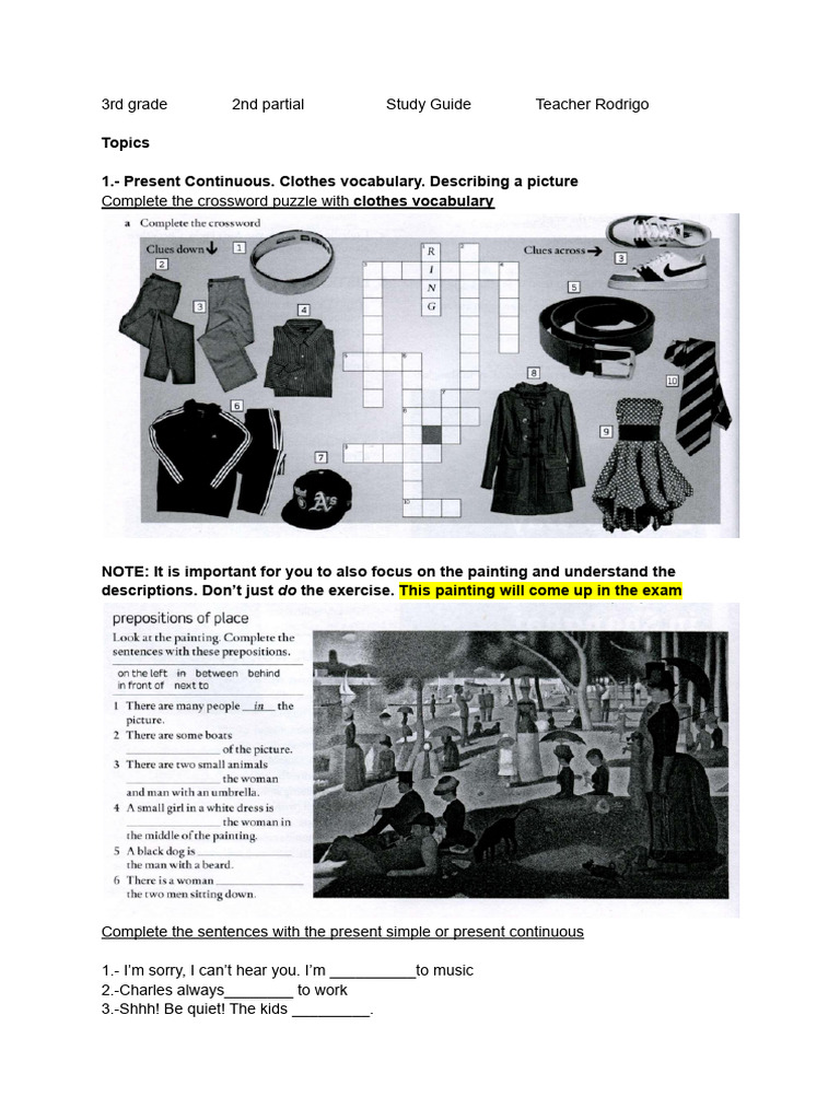 3rd Grade 2nd Partial Study Guide | PDF