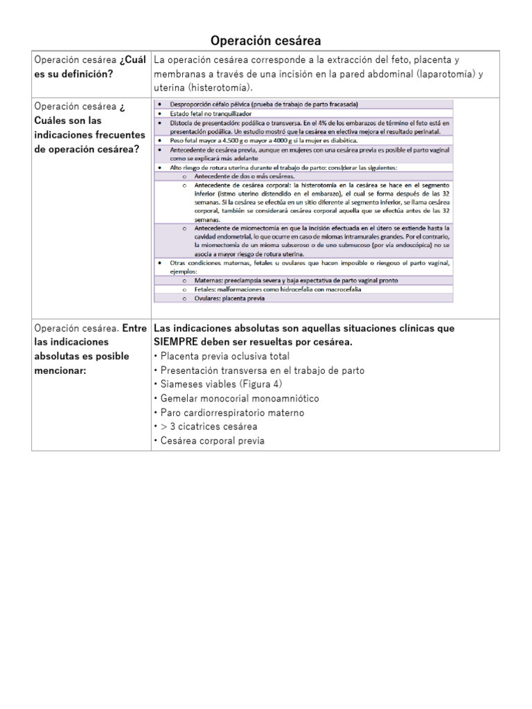 Operación Cesárea | PDF | Parto | Seccion de cesárea