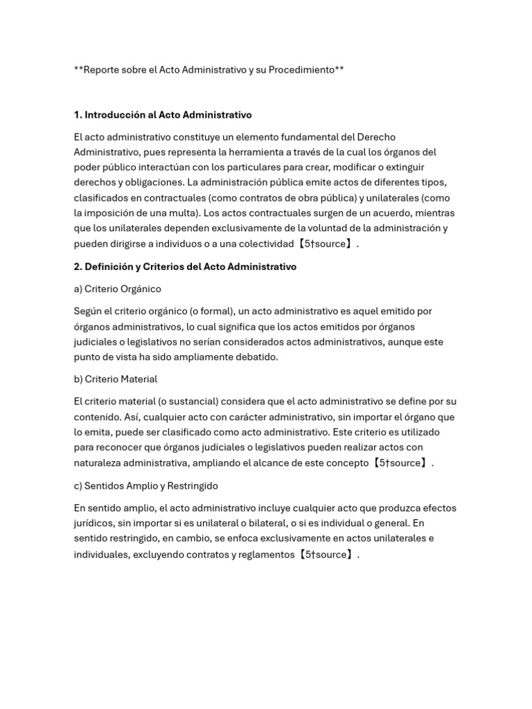 Reporte sobre el Acto Administrativo y su Procedimiento | PDF | Justicia | Crimen y violencia