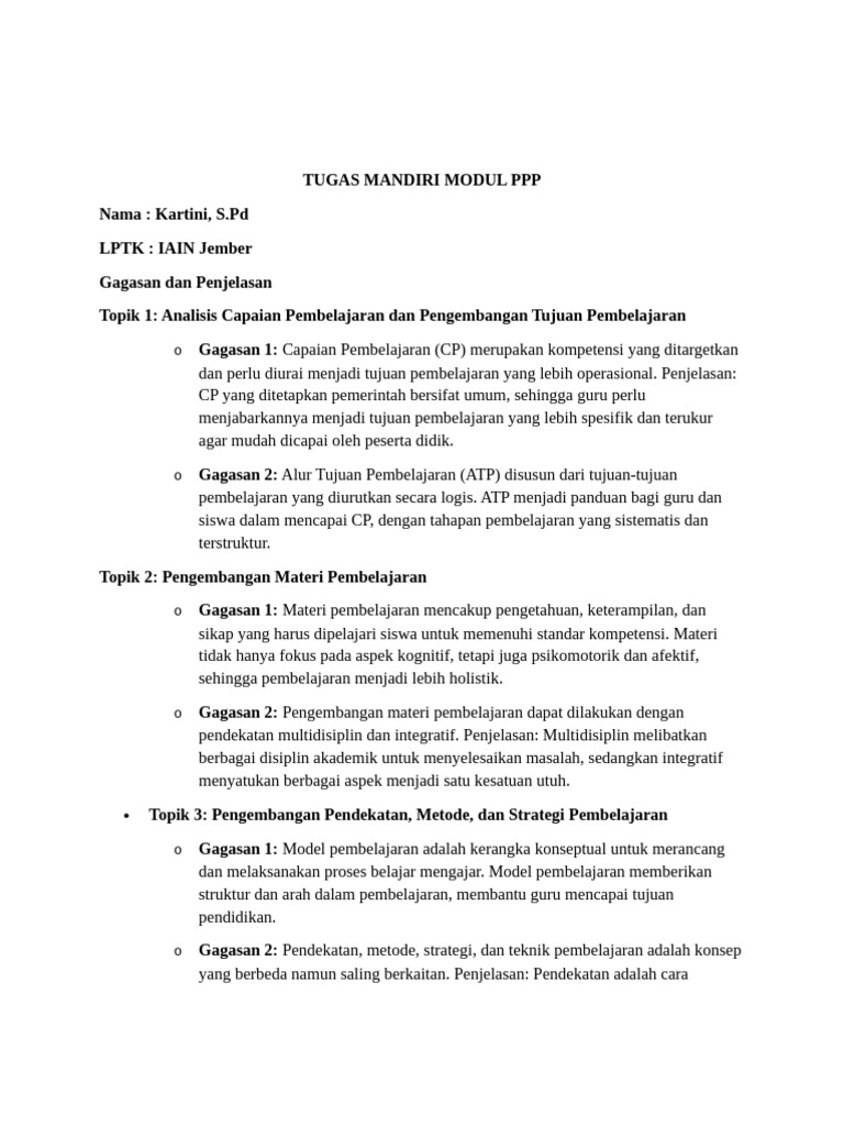 TUGAS MANDIRI MODUL PPP KARTINI | PDF