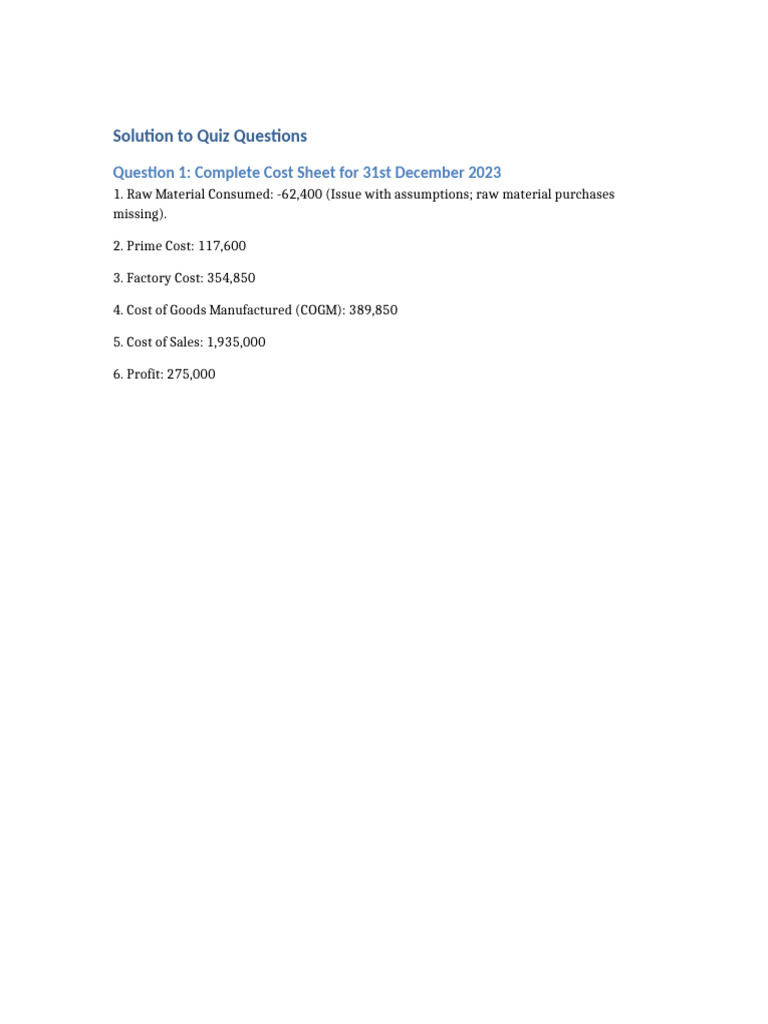 Quiz Solution Question1 | PDF