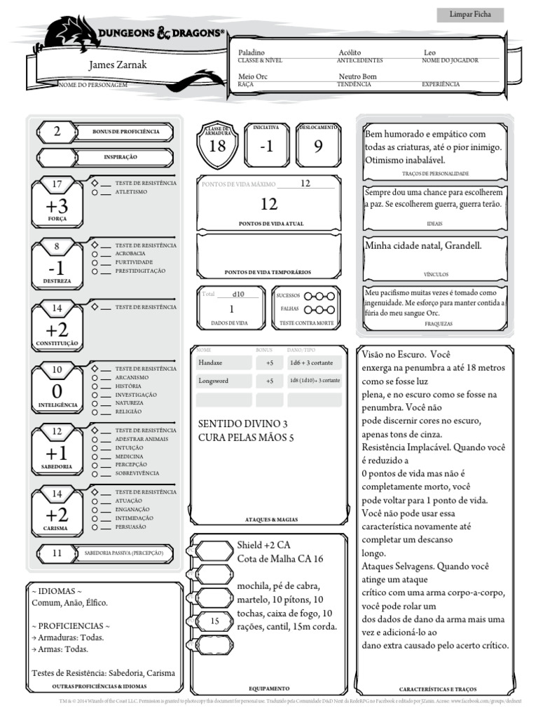James the Orc | PDF | Dungeons & Dragons (jogo)