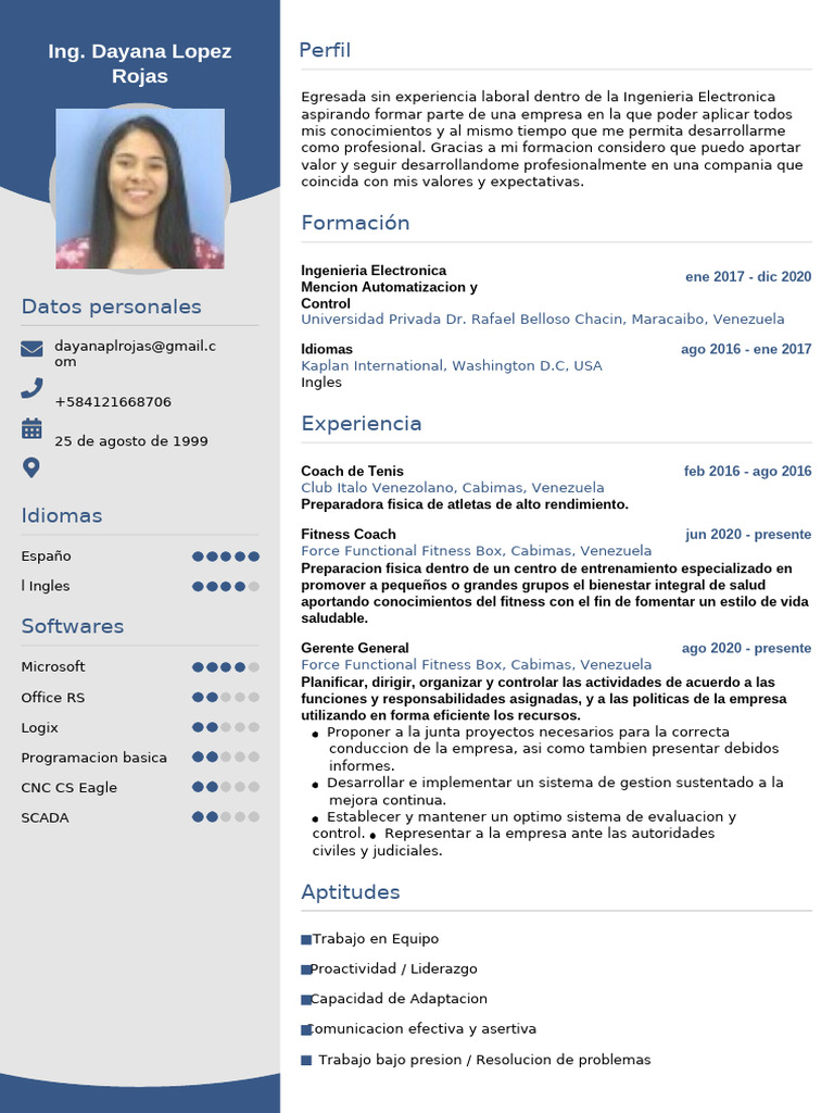 CV Ing Dayana Lopez Rojas | PDF | Venezuela