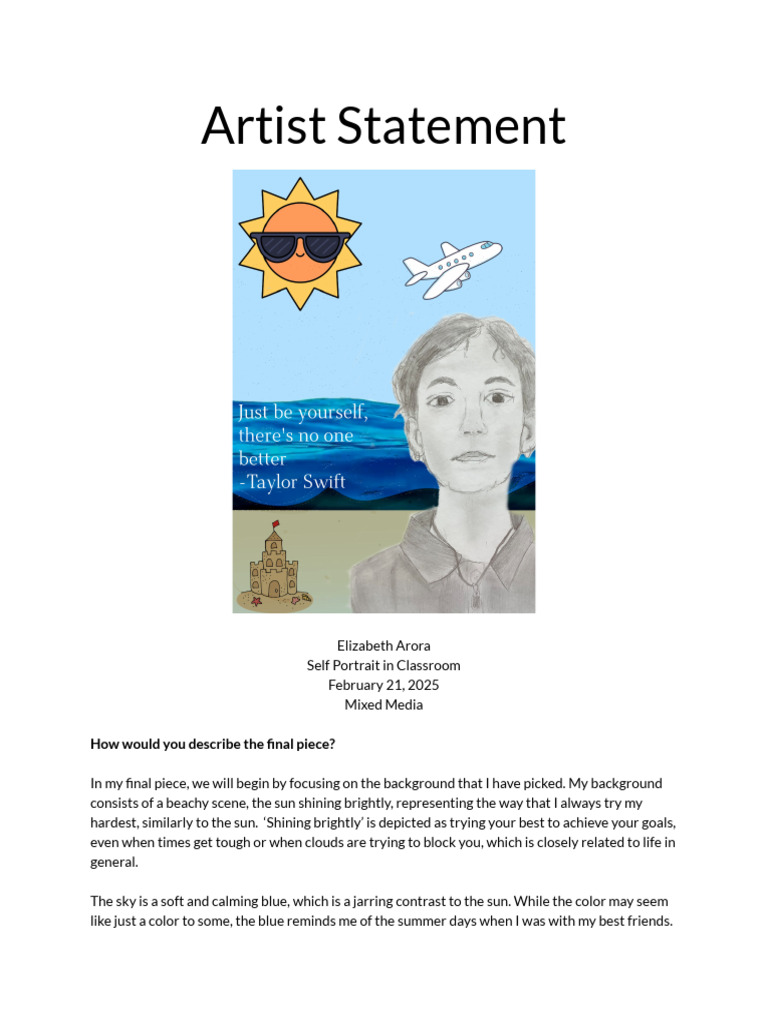 Elizabeth 7.4 Artist Statement | PDF | Hair