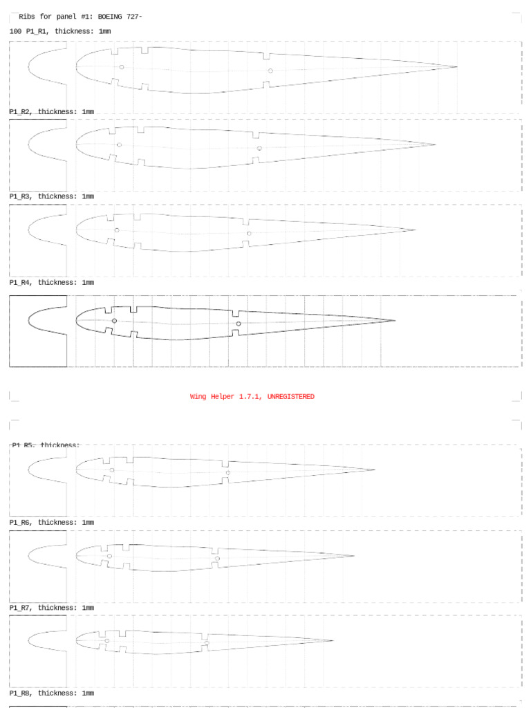 Boeing 727-100 Wing Rib Plans | PDF