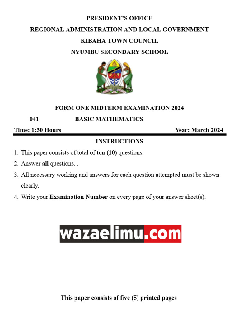 Basic Mathematics F1 | PDF