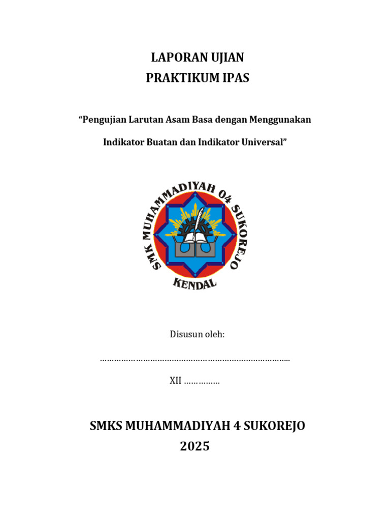 Format Laprak Ipas Ujian Sekolah 2025 | PDF