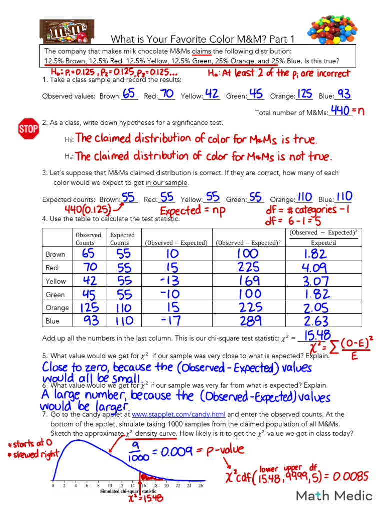 Lesson 12 1 Answer Key AP Stats Math Medic V2 3fbe999437 | PDF | P ...