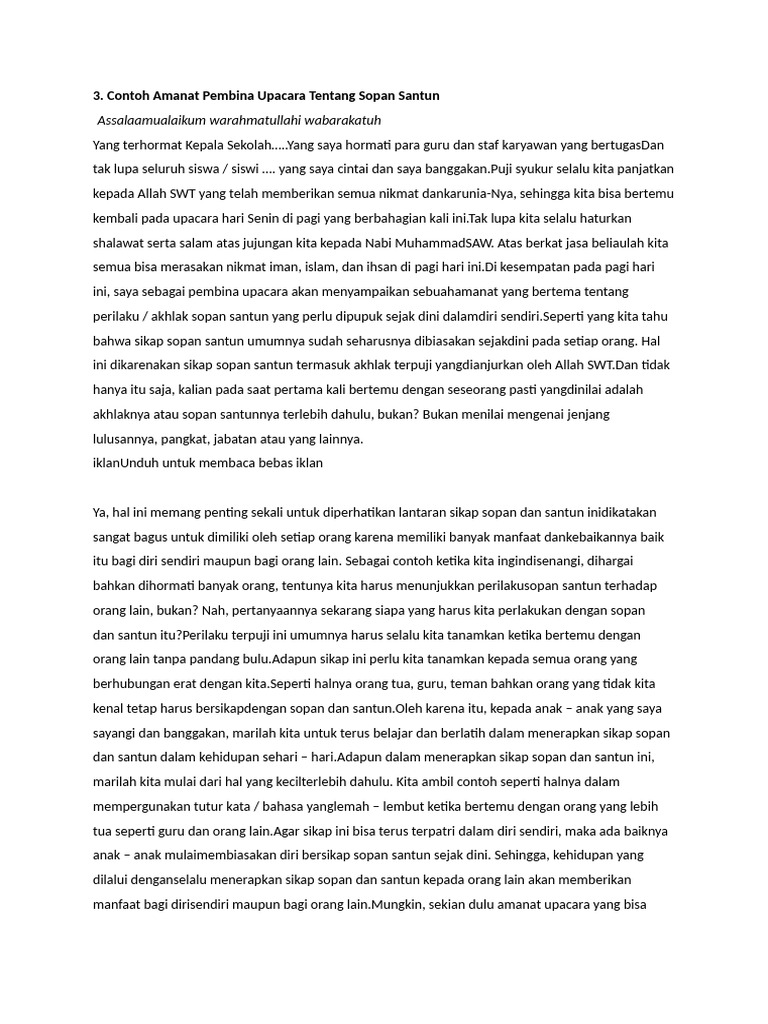 Pidato Sopan Santun | PDF