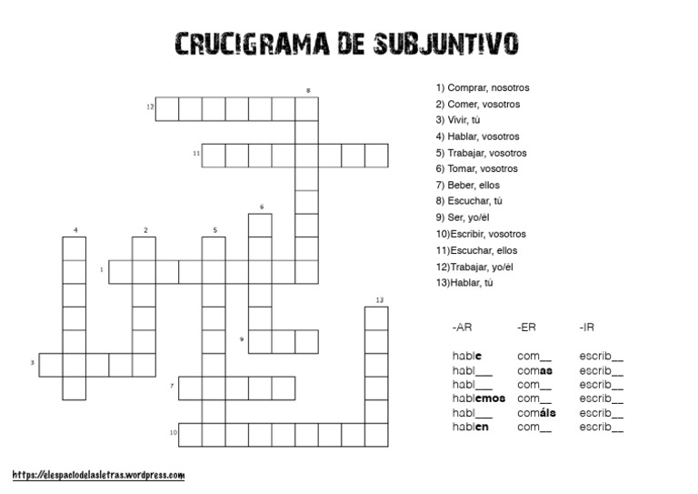 Crucigrama Presente | PDF