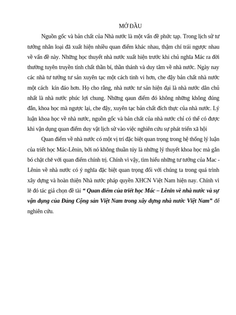 (123doc) - Tieu-Luan-Triet-Hoc-Mac-Le-Nin-Ve-Nha-Nuoc-Va-Su-Van-Dung-O-Viet-Nam | PDF