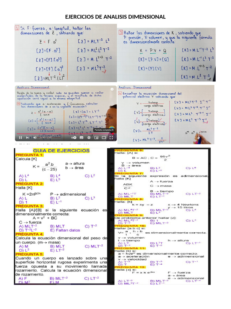 Ejercicios de Analisis Dimensional | PDF