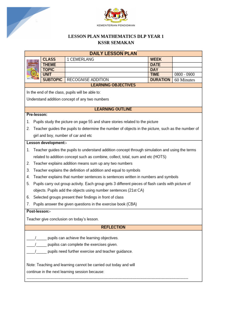 RPH MT DLP THN 1 V3 (Unit 2) | PDF | Lesson Plan | Teachers