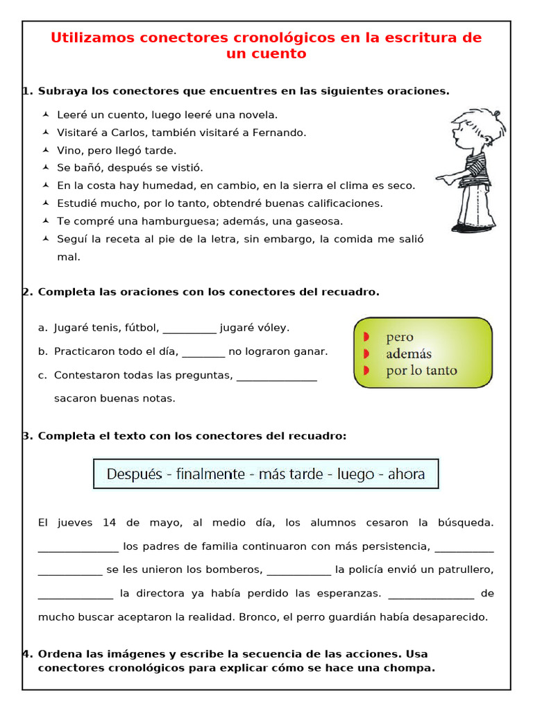 Conectores Cronológicos en Cuentos | PDF