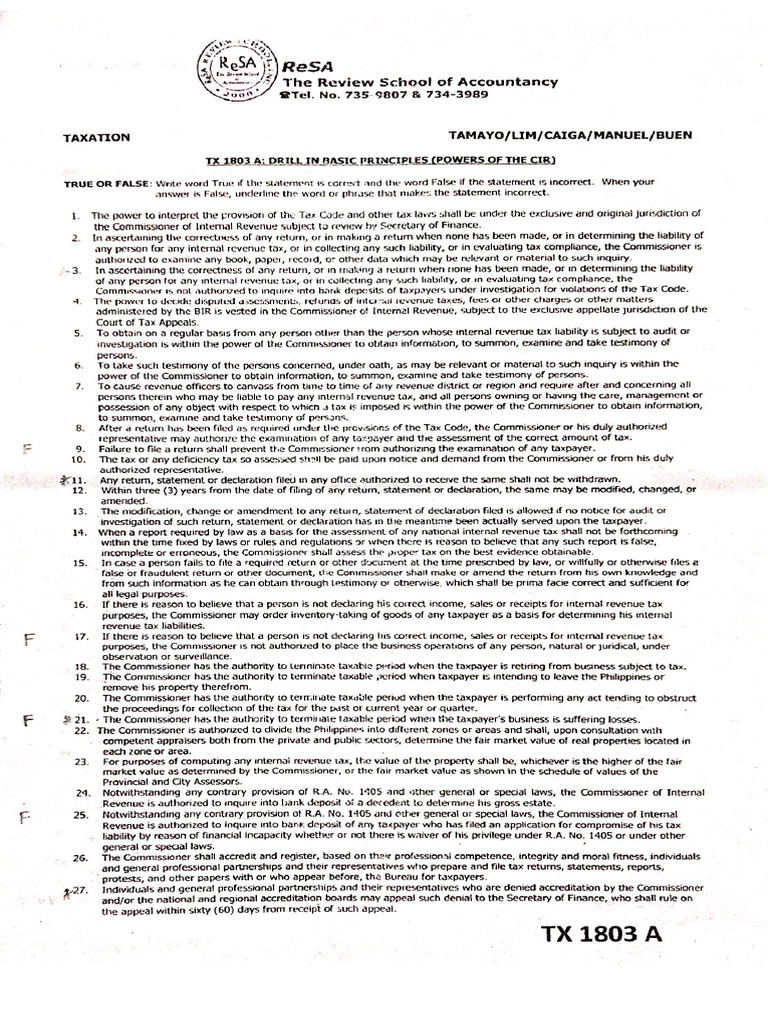 TX-1803 - Basic Principles (Powers of The CIR) | PDF