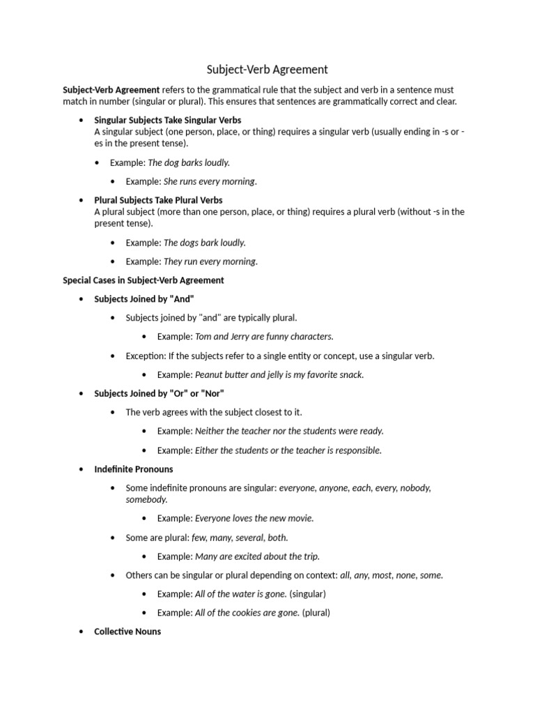 Mastering Subject-Verb Agreement | PDF | Grammatical Number | Plural