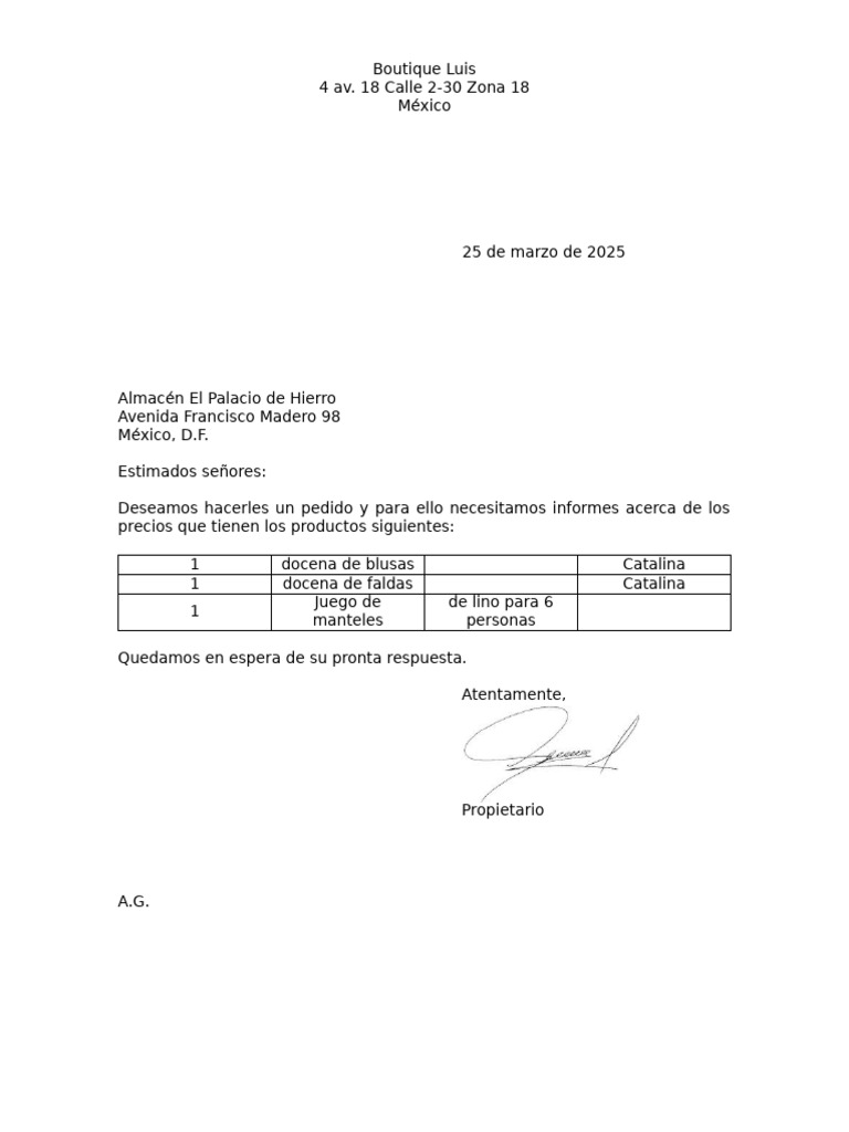Cartas de Solicitud de Precios | PDF