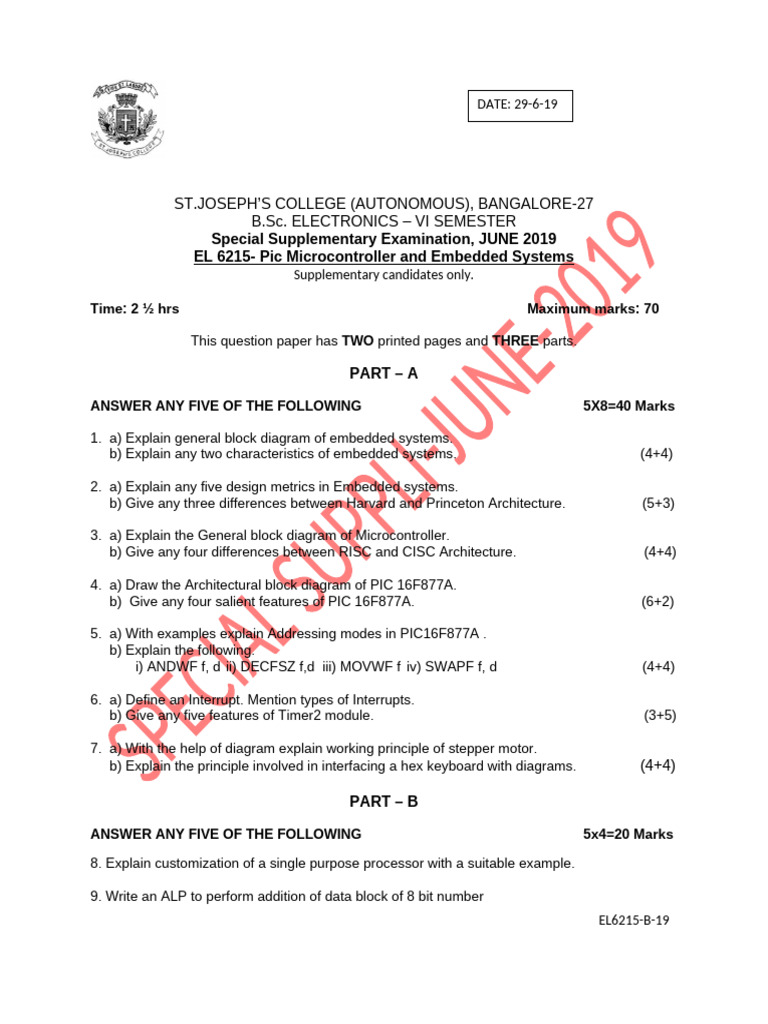 6th Sem Electronics EL 6215 - Pic Microcontroller and Embedded Systems ...