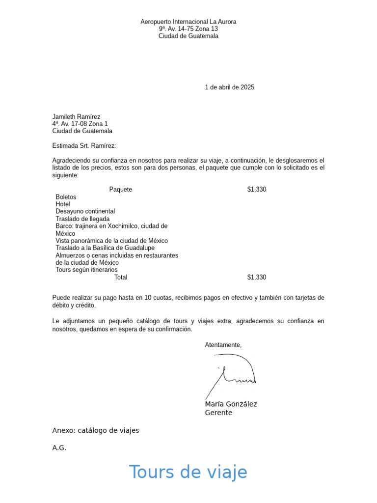 Carta de Cotizacion | PDF