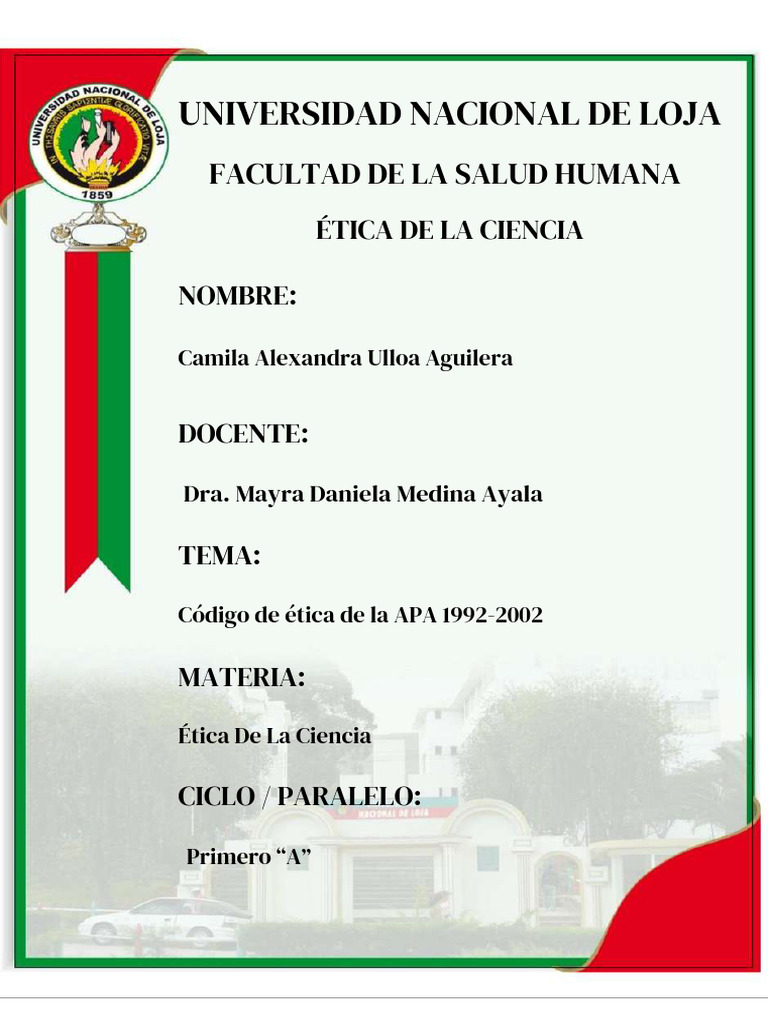 Resumen de El Código de Ética de La APA 1992 - Compressed | PDF