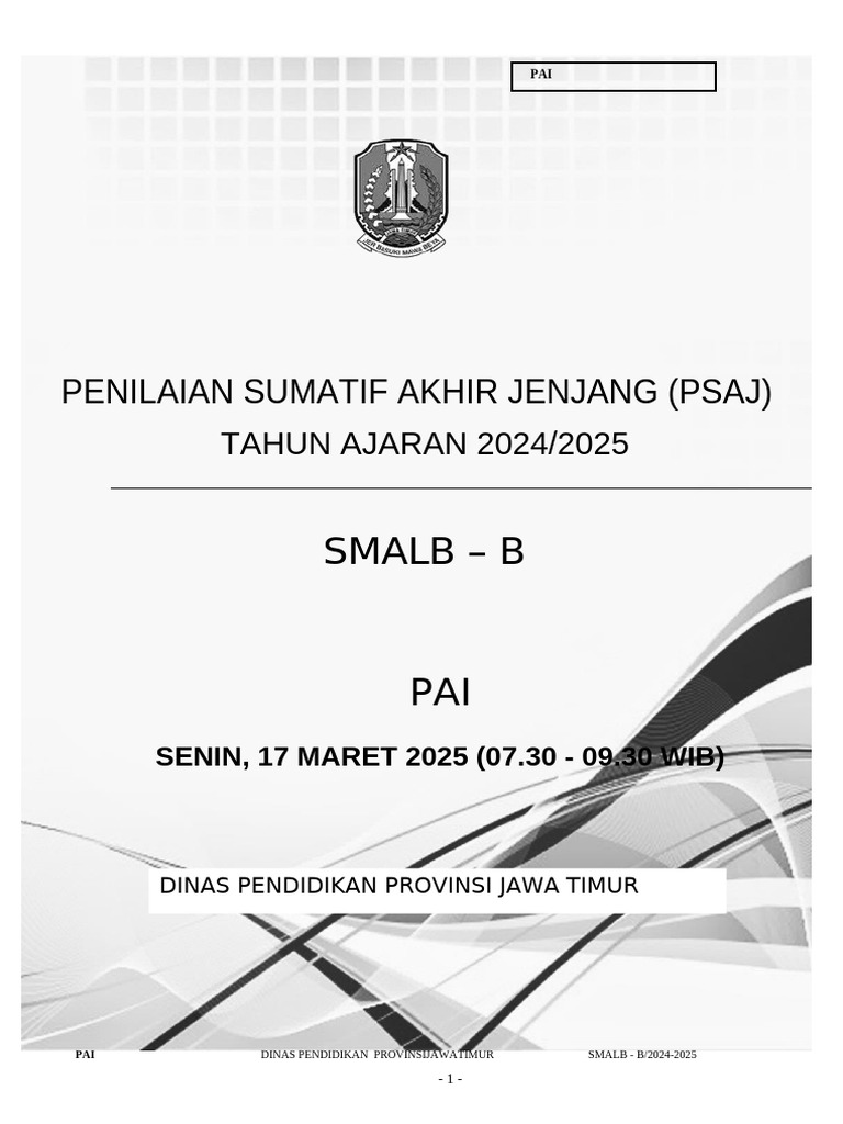 Psaj Smalb Agama 2025 | PDF