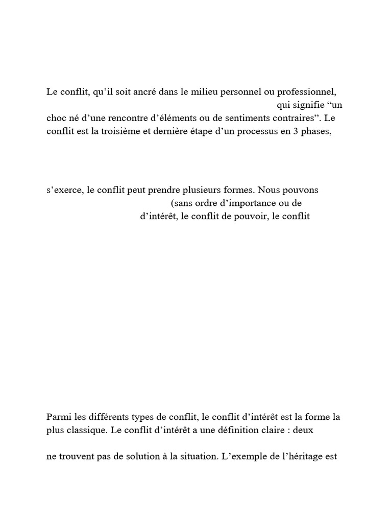 Les 6 types de conflits expliqués | PDF | Conflit d'intérêt