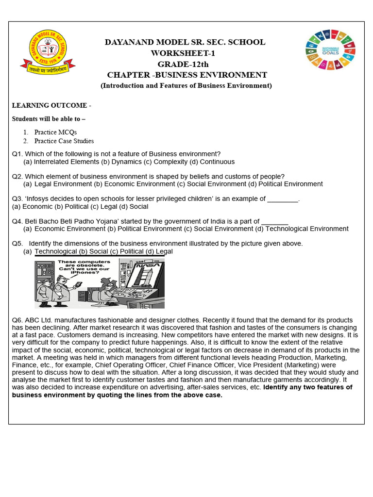 BST-W1-Chp3 - Business Environment | PDF