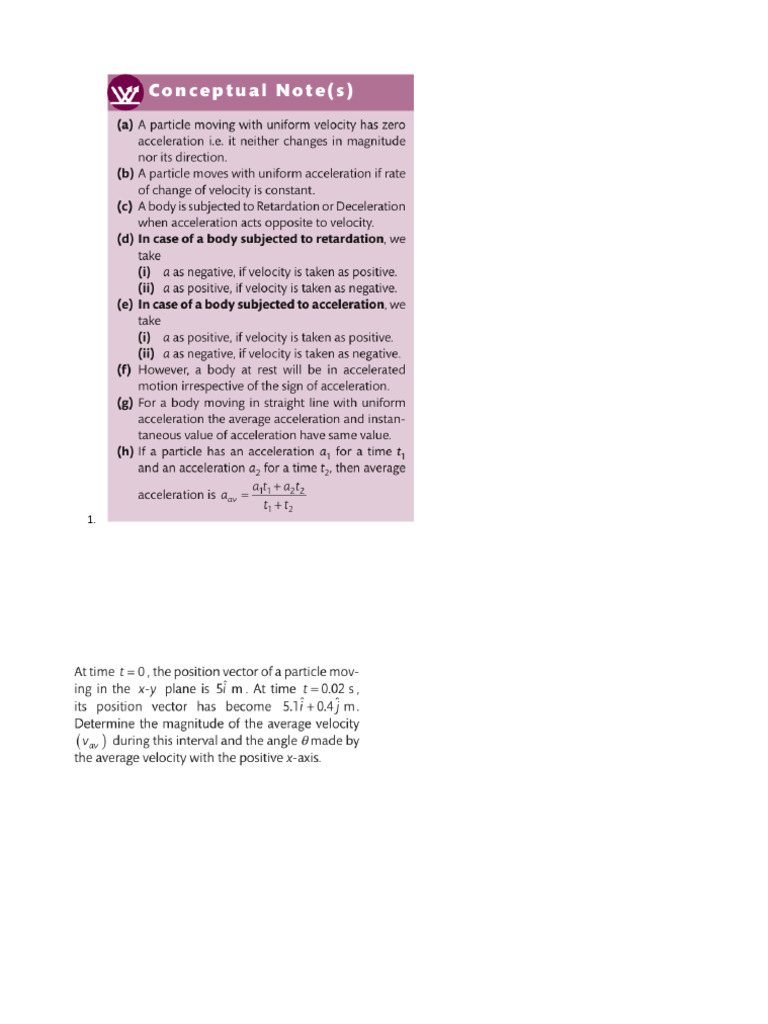 Kinematics Problems 1 Pdf