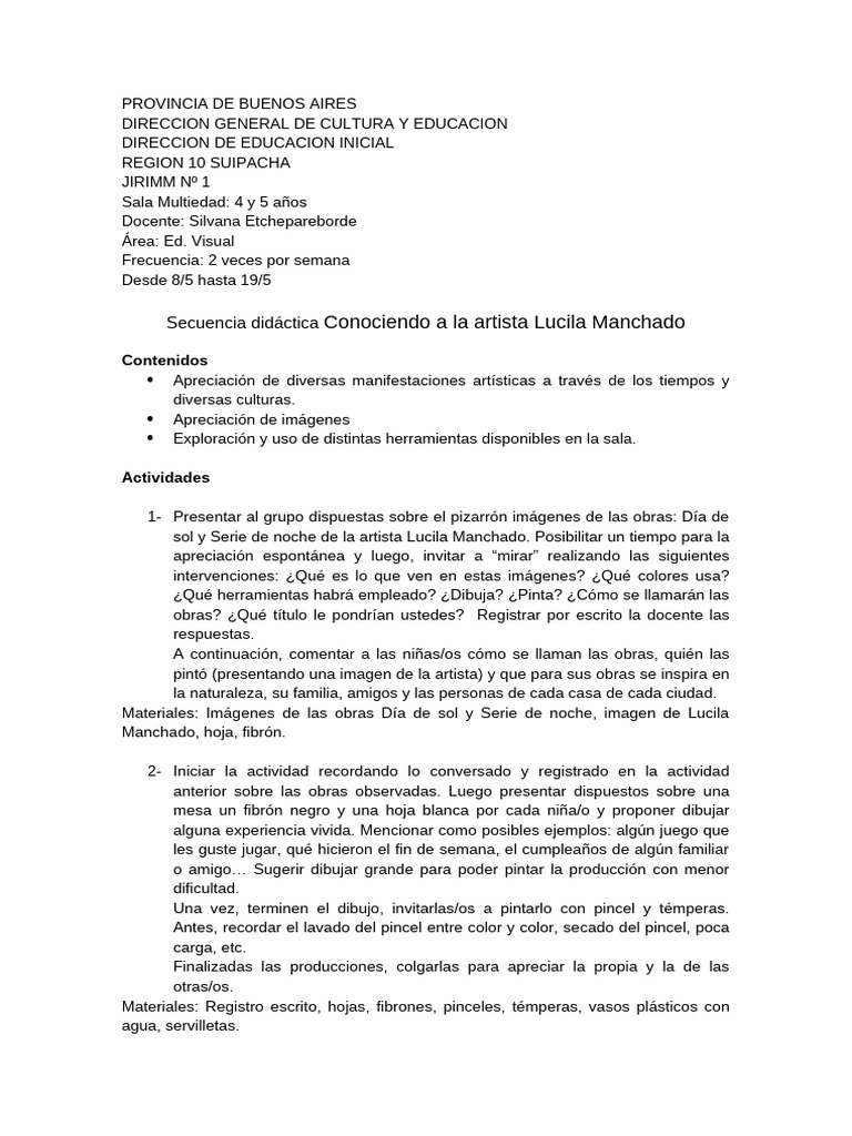 Conociendo a Lucila Manchado | PDF