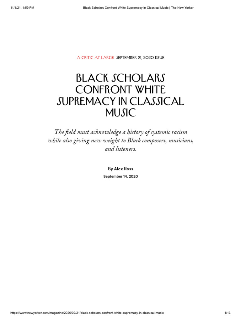 Music Theory and White Supreemacy | PDF | Racism | Discrimination ...