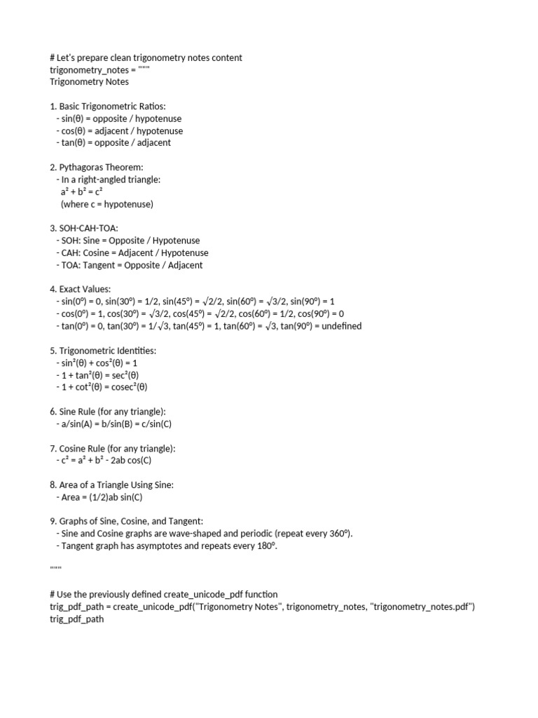 Trignometry | PDF