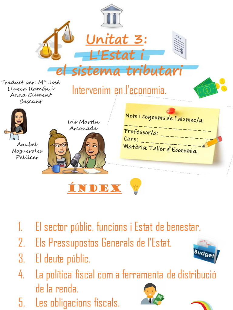 Val Unitat Didactica 3 Lc2b4estat i El Sistema Tributari Quadern Del Lc2b4alumne 2 | PDF