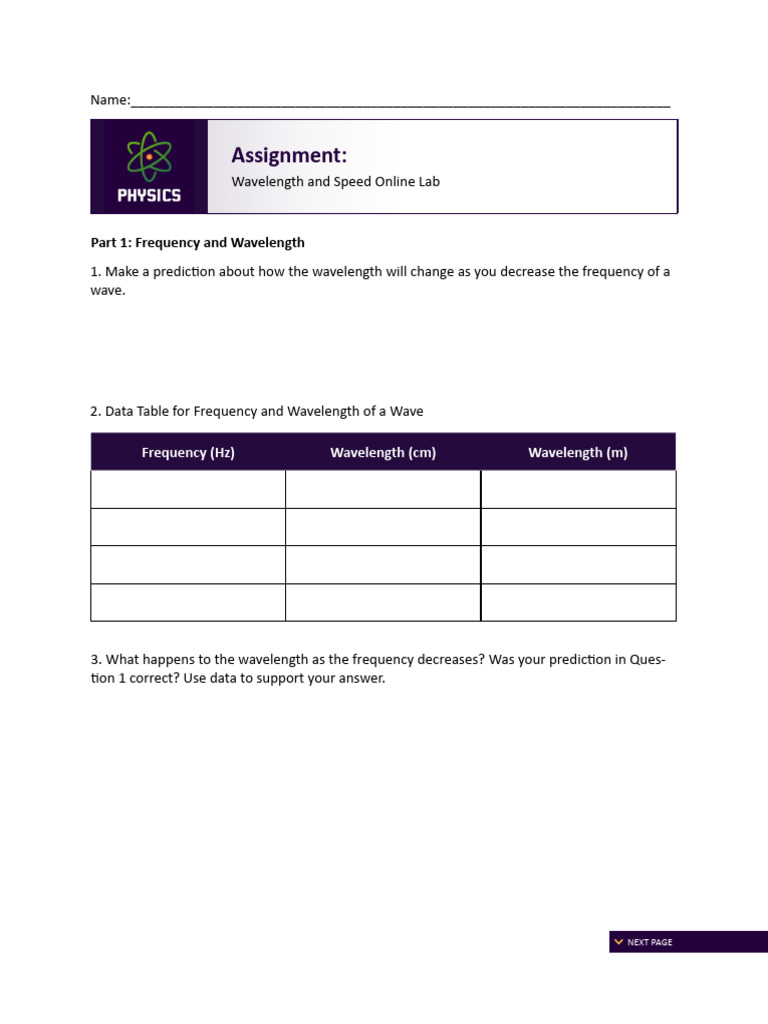 Wave Frequency, Wavelength, and Speed Lab | PDF | Frequency | Wavelength