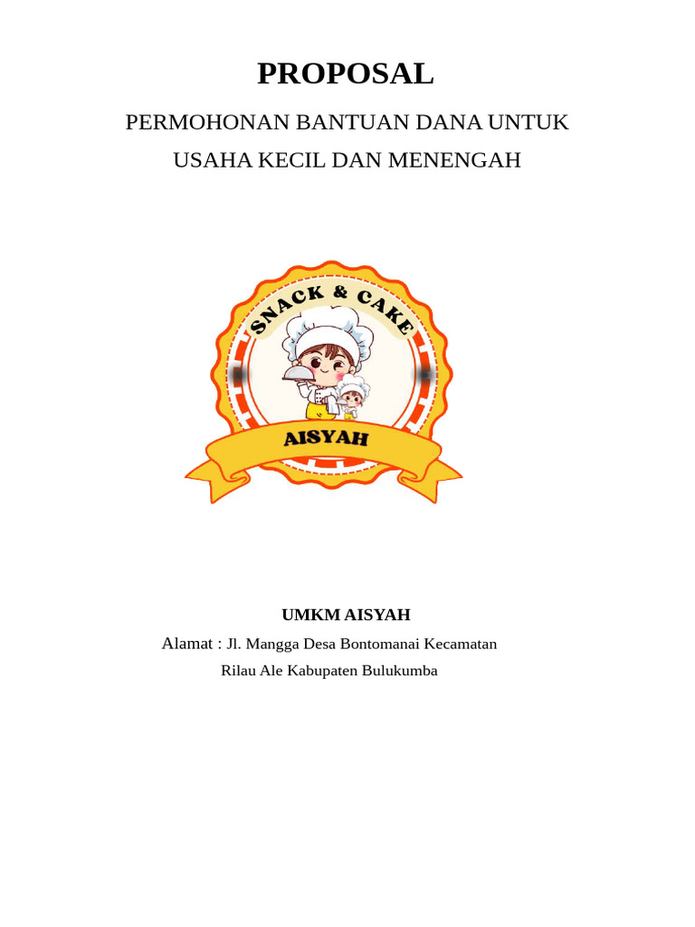 Proposal Bantuan Dana UMKM Aisyah | PDF