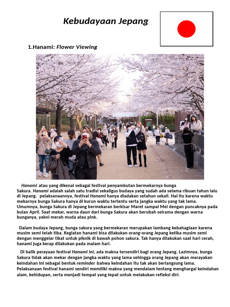 Kebudayaan Jepang: 1.hanami | PDF