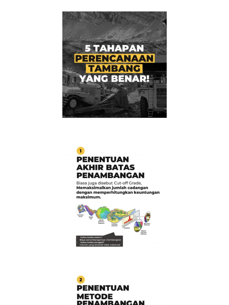 5 Tahap Perencanaan Tambang Yg Benar | PDF
