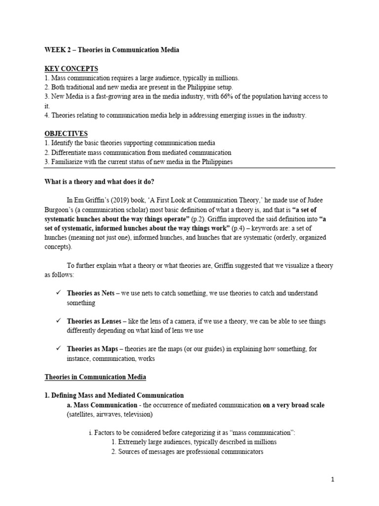 MODULE 2 - Theories in Communication Media | PDF | Communication ...